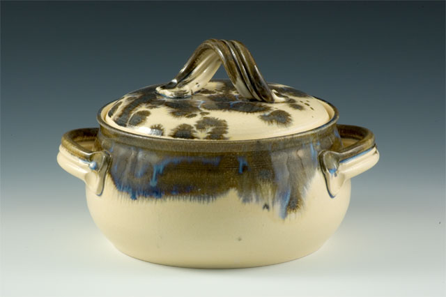 HANDMADE POTTERY CASSEROLE DISH BEAN POT BAKING DISH WITH LID OVEN ...